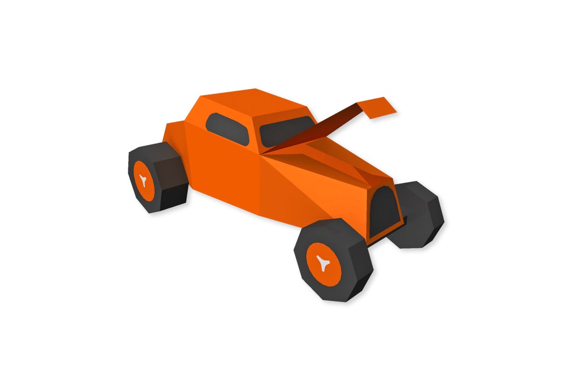 DIY Papercraft Hot Rod Car Favor Party Favourford Car | Etsy