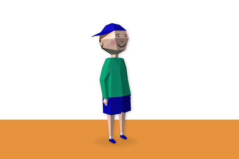 DIY Papercraft Toon Boy Character Papaercraft Boy Sculpture - Etsy