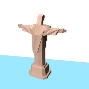 DIY Papercraft Cristo Redentor, estatua de Cristo, estatua Art Déco de ...