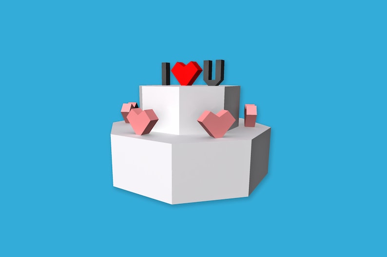 DIY Papercraft Cake Box,cake Favour,3d Papercraft Cake,valentines Party ...
