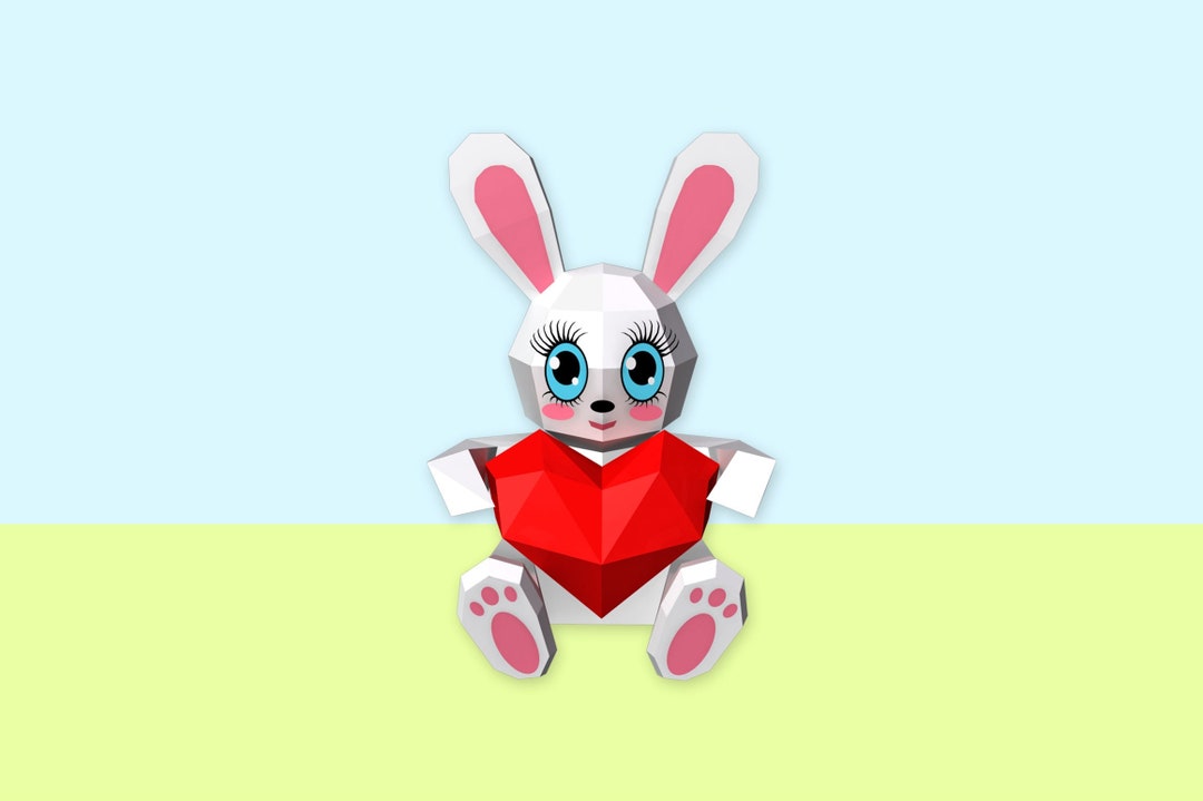 DIY Papercraft Rabbit, Lowpoly Rabbit, Easter Bunny, Easter Rabbit ...