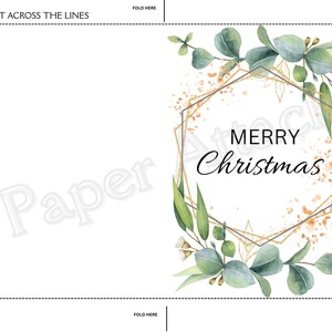 Merry Christmas Card, Printable Christmas Tree Card,digital Merry ...