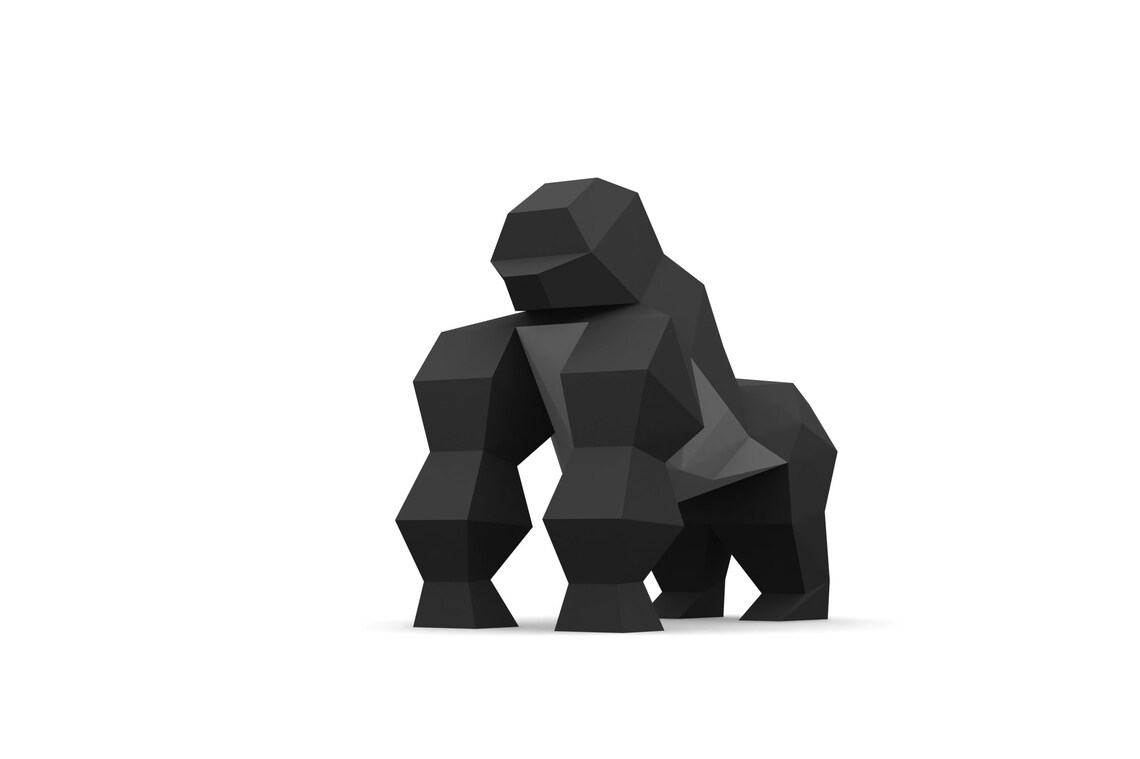 DIY Papercraft Gorilla Sculpturepapercraft Monkeylow Poly - Etsy