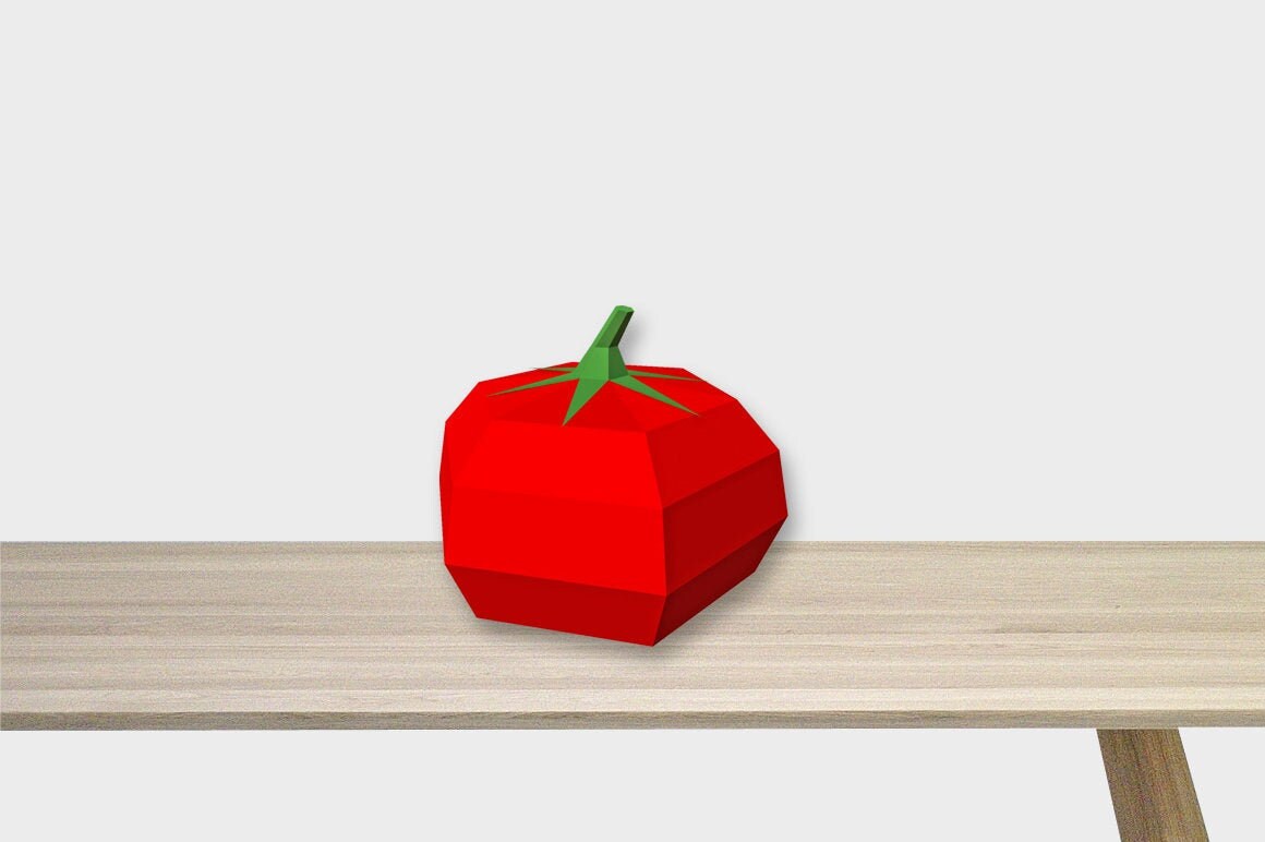 Modelo de tomate de papel para manualidades, vegetal de papel en 3D ...