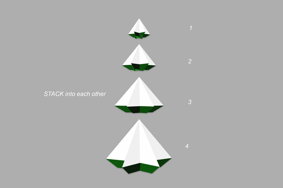 DIY Papercraft Christmas Tree, 3D Origami (pdf, Dxf, Png) - Etsy