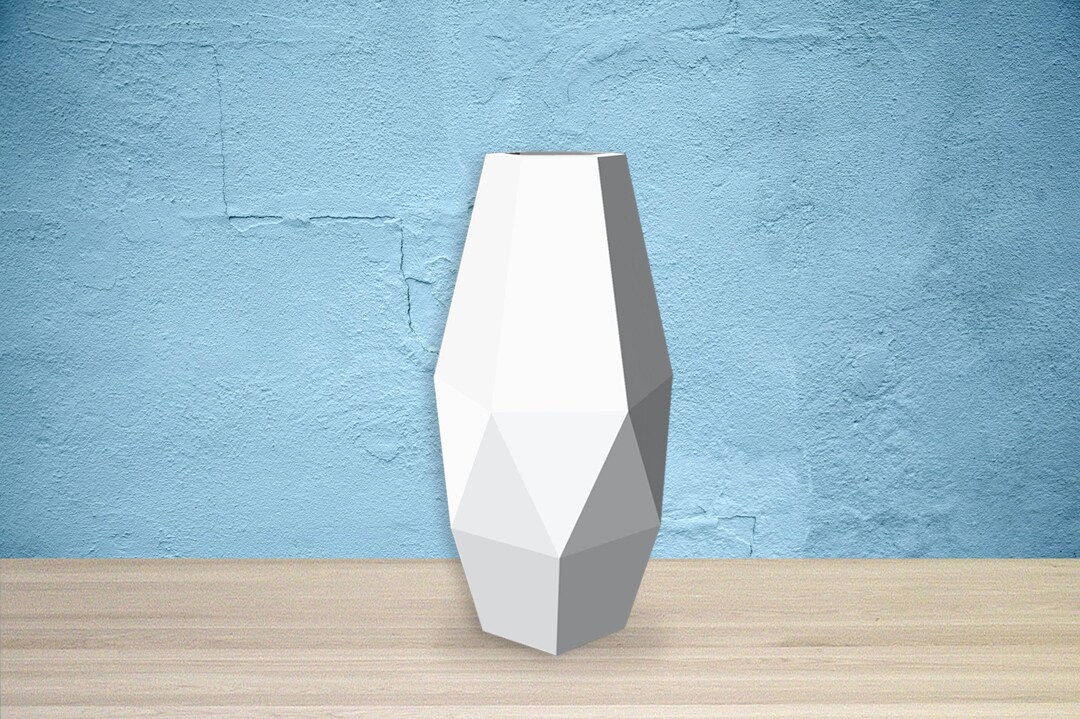 DIY Papercraft Flower Vase, Low Poly Geometric Design (digital Files ...