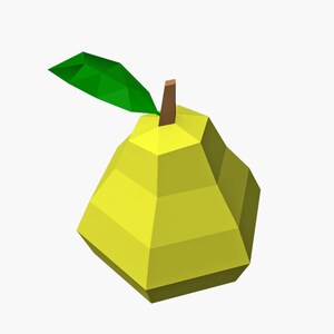 DIY Papercraft Pear,lowpoly Fruit,3d Pear Model,printable Pear,origami ...