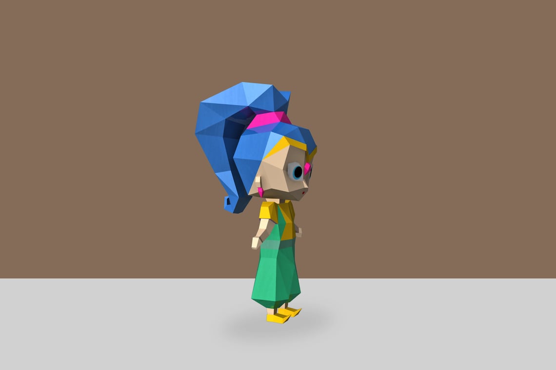 DIY Papercraft Toon Girl Character Papaercraft Girl - Etsy