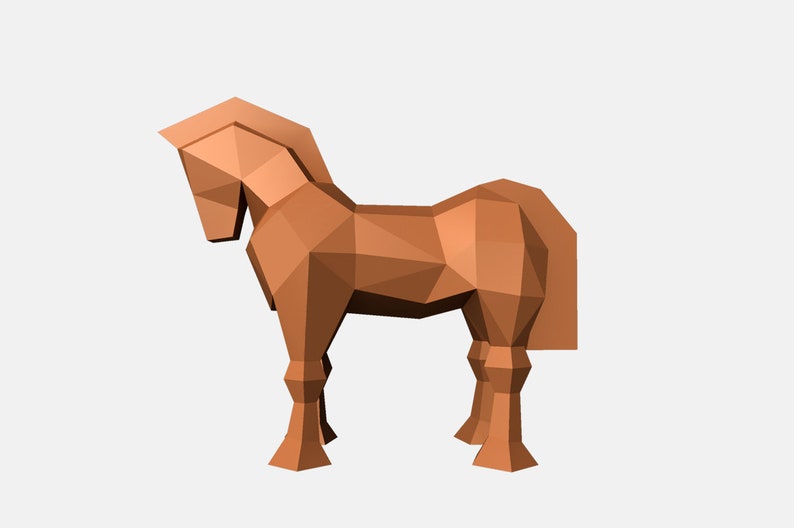 DIY Papercraft Trojan Horse,papercraft Horse,lowpoly Horse,wooden Horse ...