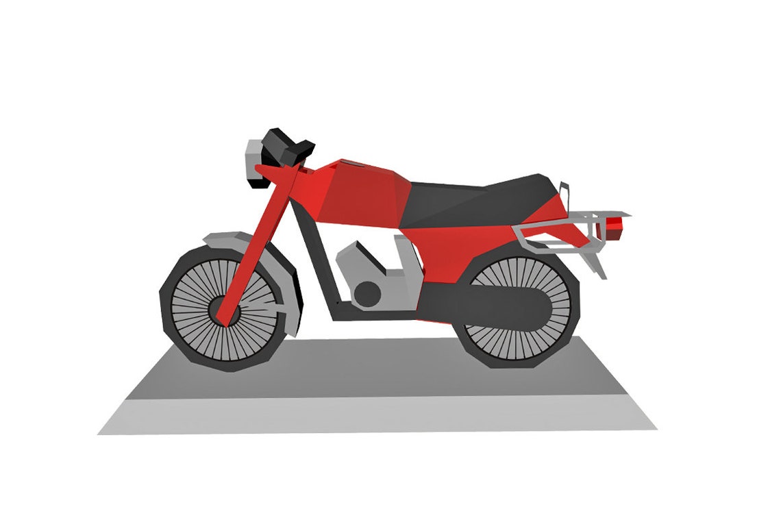 DIY Papercraft Motorbike Papercraft bike 3d arte de la | Etsy