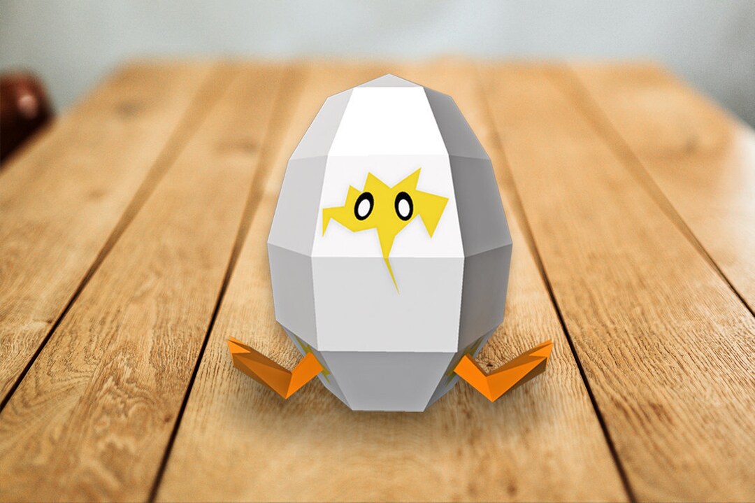 DIY Papercraft Chick in Hatched Egg,papercraft Chicken,lowpoly Egg ...