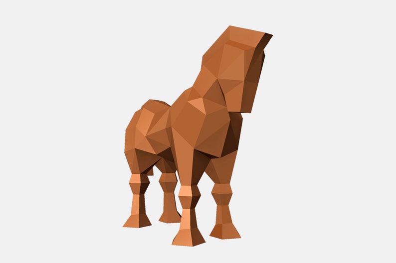 DIY Papercraft Trojan Horsepapercraft Horselowpoly - Etsy