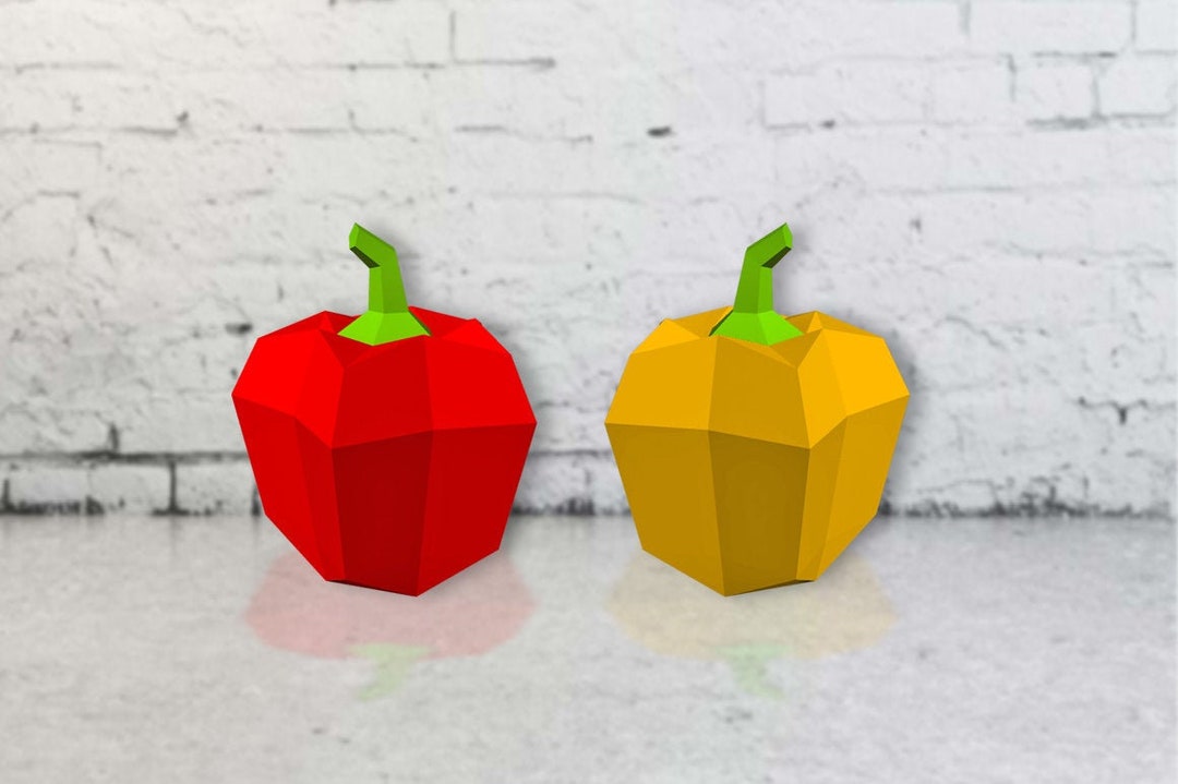 DIY Papercraft Bell Pepper Png,3d Capsicum Model,papercraft Vegetables ...