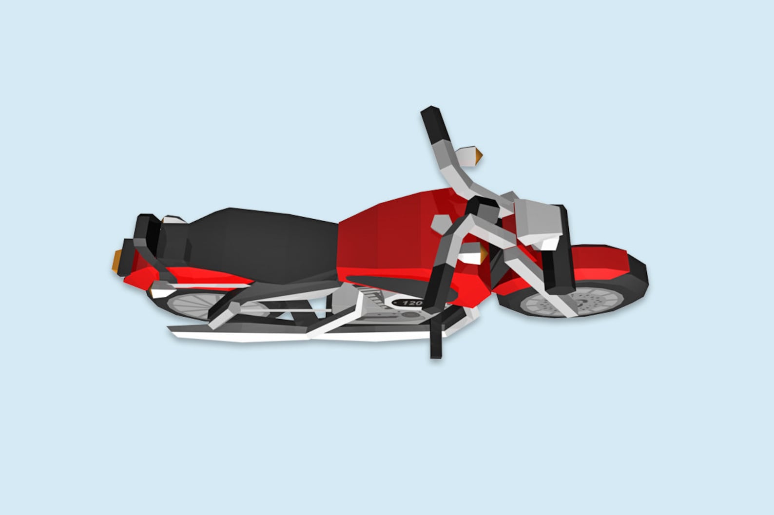 DIY Papercraft Motor Papercraft fiets Cruiser motor Lowpoly - Etsy België