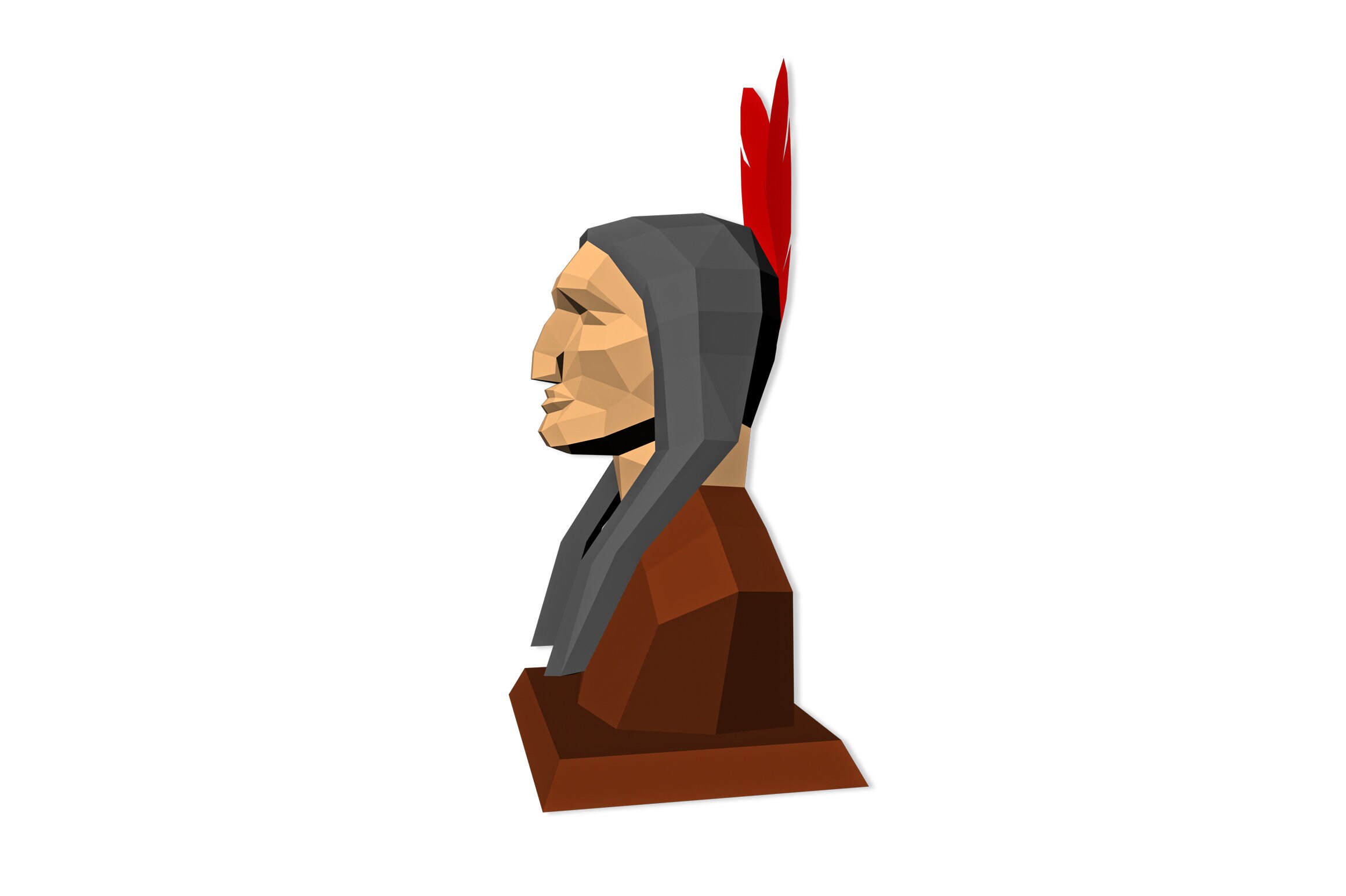 DIY Papercraft INDIAN Sculptureindian Bust3d Papercraftred - Etsy Canada
