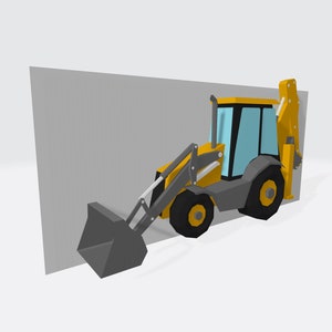 DIY Papercraft JCB Construction Machine,lowpoly Digger,3d Wall Art ...