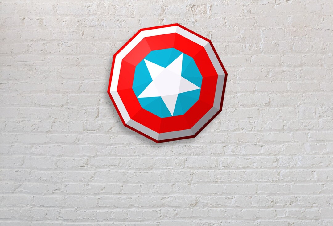 DIY Papercraft Shield,super Hero Shield,3d Wall Decor,3d Wall Art ...
