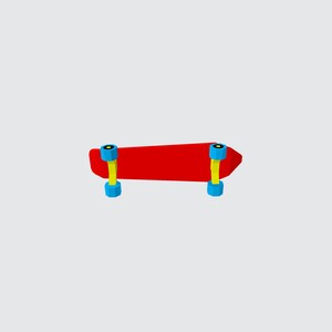 DIY Papercraft Skateboard Model, Lowpoly 3D (pdf, Svg, Dxf, Eps, Png ...