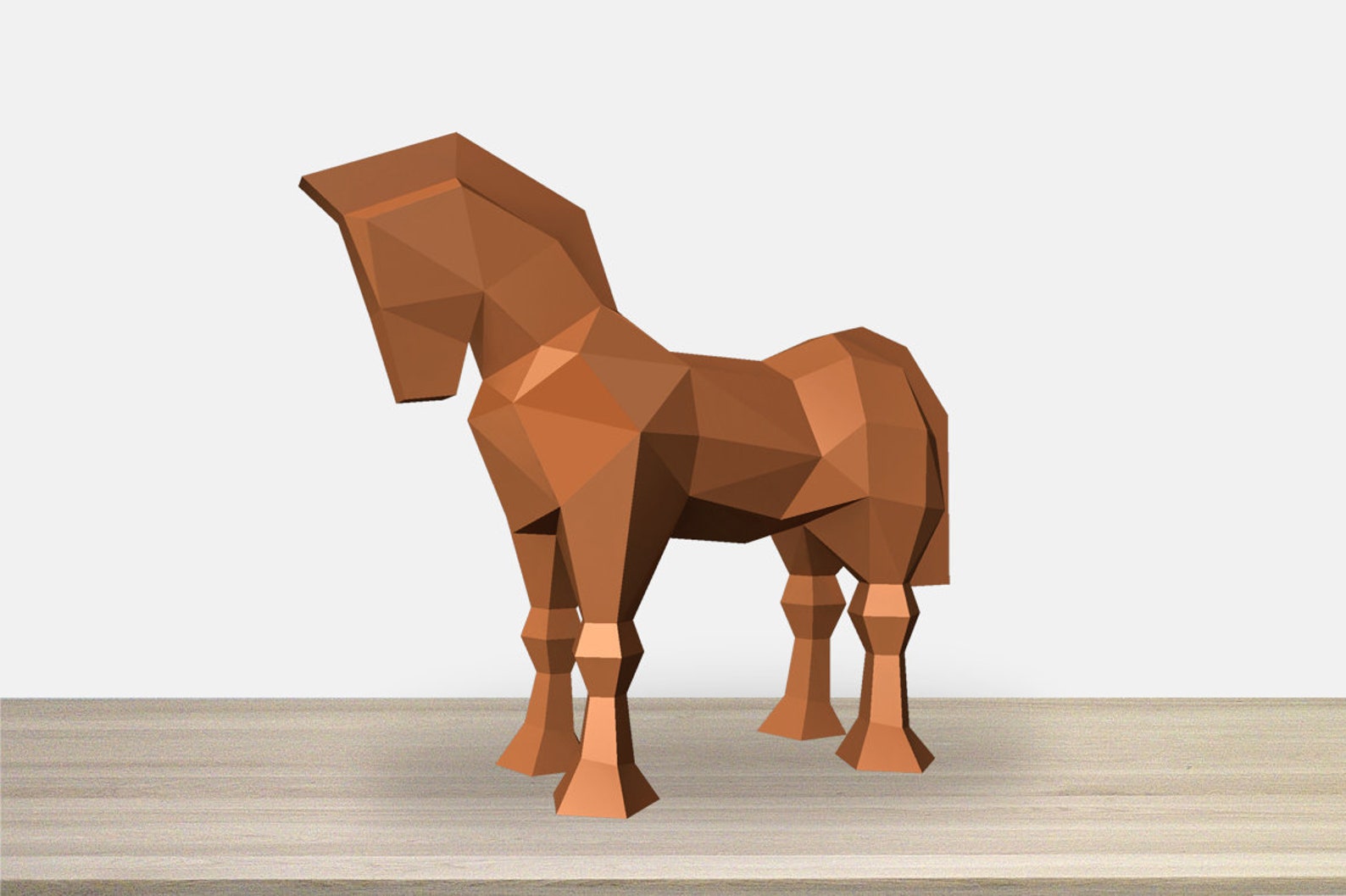 DiY Papercraft Cheval de Troie, cheval de papiercraft, cheval lowpoly ...