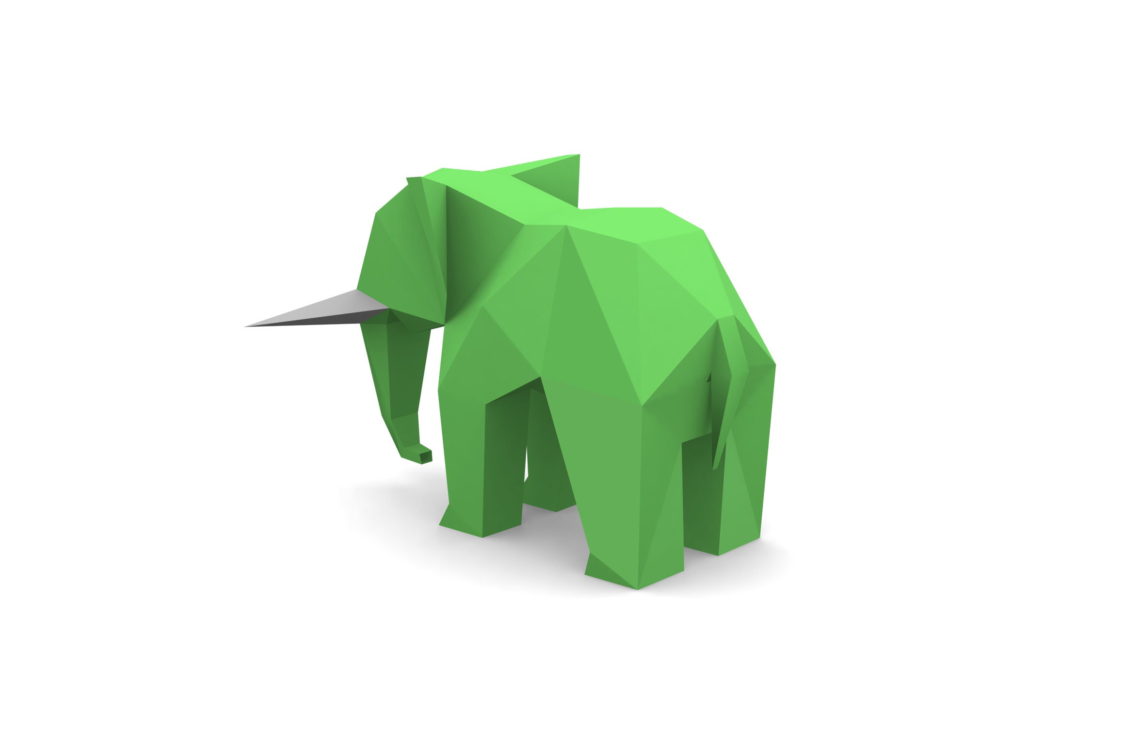 DIY Papercraft Elephant Sculpturepapercraft Modellow Poly - Etsy