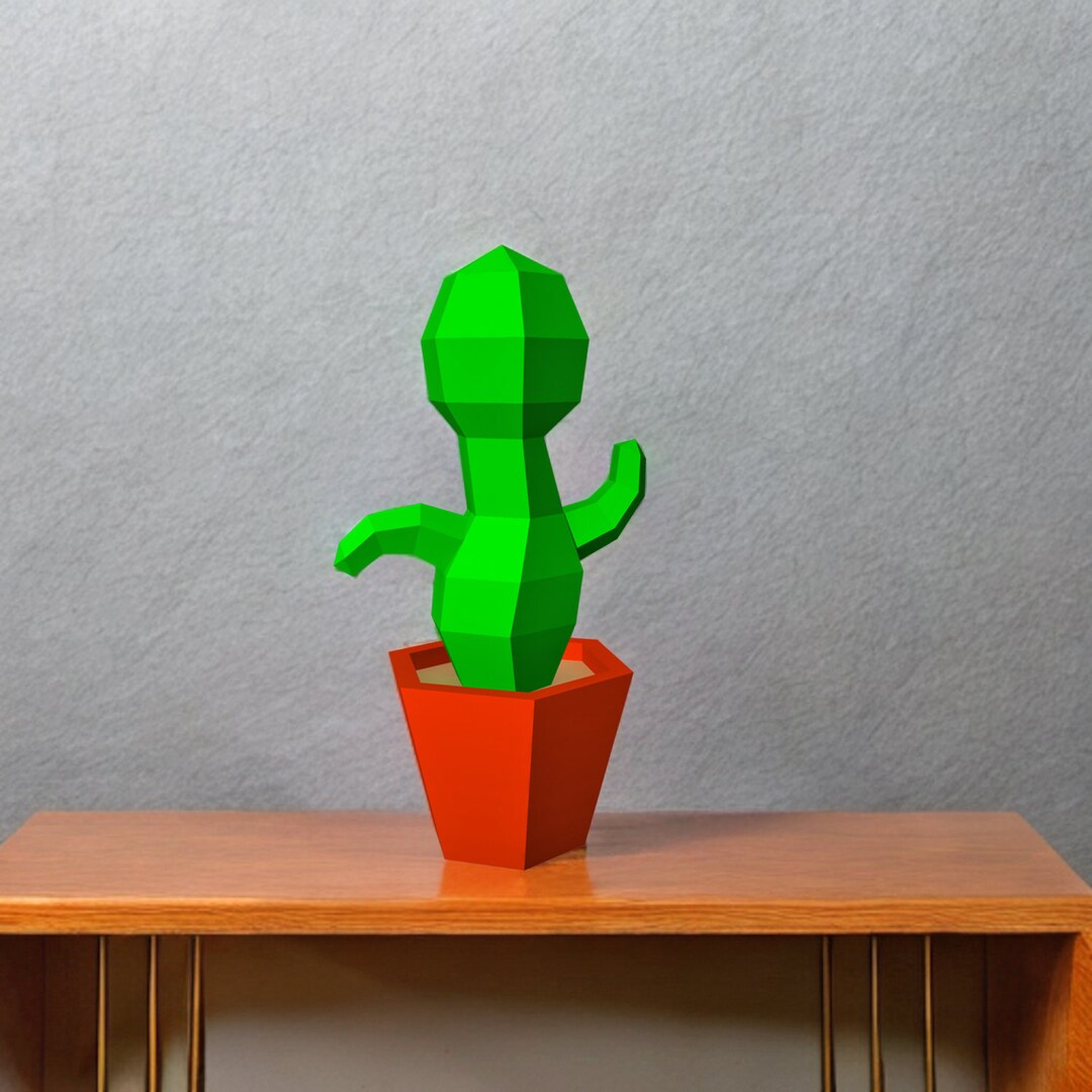 DIY Papercraft Cactus Planter,cactus Png,cacti Plants,cacti Gifts ...