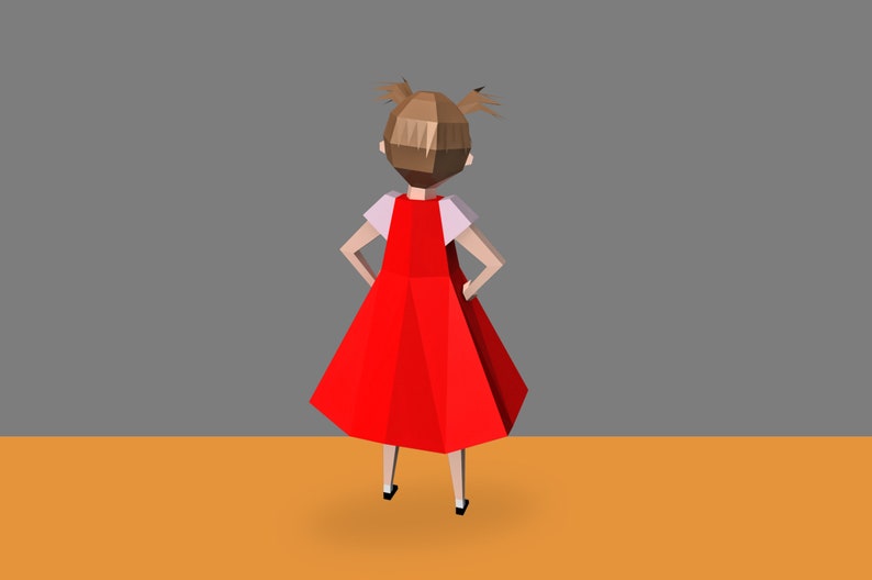 DIY Papercraft Toon Girl Character Papaercraft Girl - Etsy