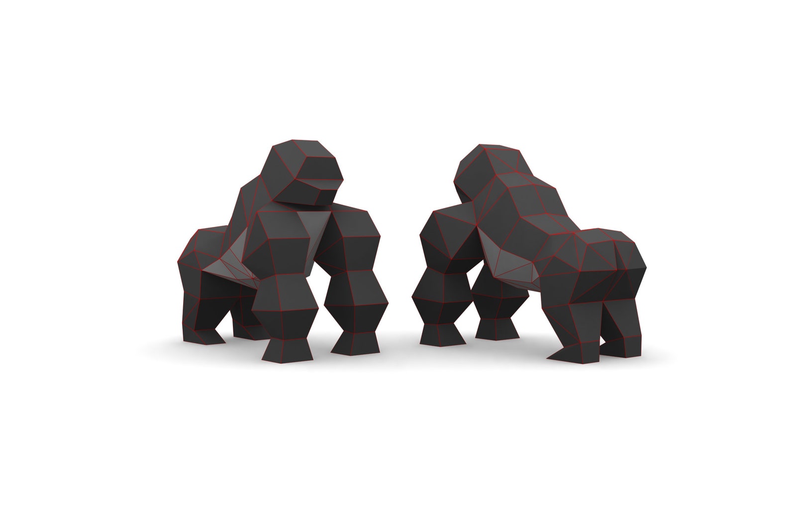 DIY Papercraft Gorilla Sculpture, Low Poly Ape Statue (PDF Pattern) - Etsy