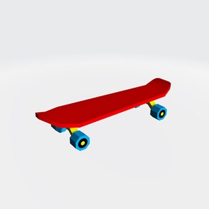 DIY Papercraft Skateboard Model, Lowpoly 3D (pdf, Svg, Dxf, Eps, Png ...