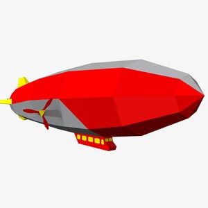 DIY Papercraft Blimp Aircraft,lowpoly Blimp Airplane,3d Aeroplane ...