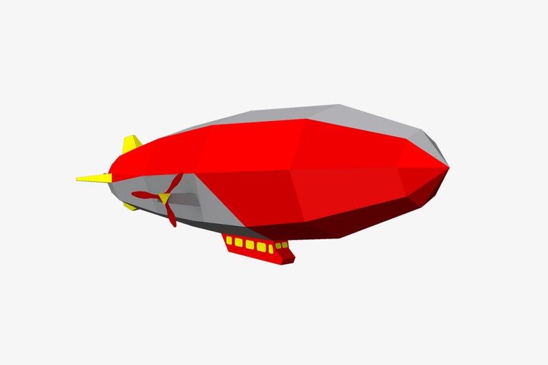 DIY Papercraft Blimp Aircraft, Lowpoly 3D Airplane (digital Files ...