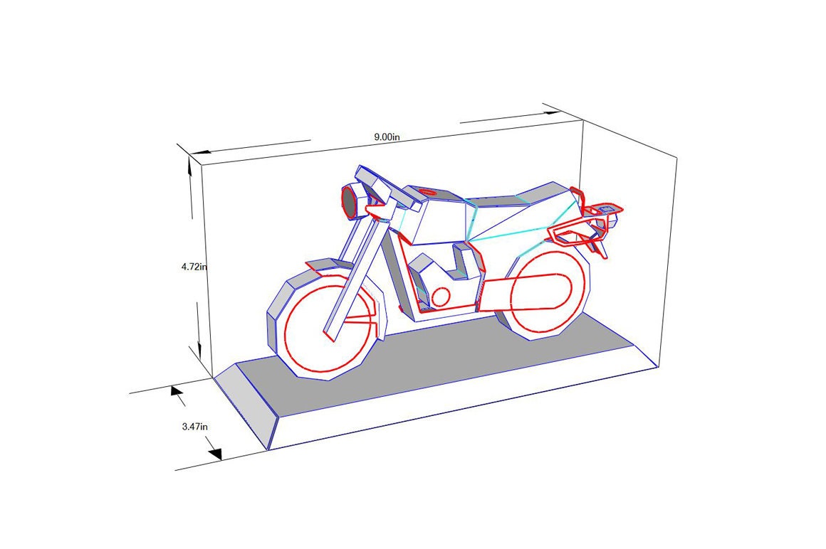 DIY Papercraft Motor Papercraft fiets 3d muur kunst Lowpoly - Etsy ...