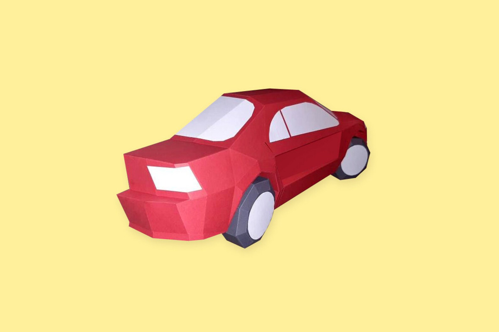 DIY Papercraft Carpapercraft Wall Decor3d Wall Artlowpoly | Etsy