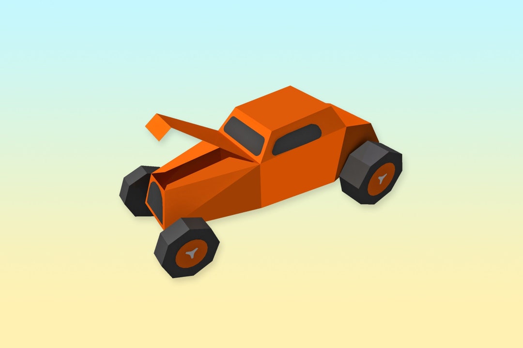 DIY Papercraft Hot Rod Car Favor, Party Favour,ford Car Model,hotrod ...