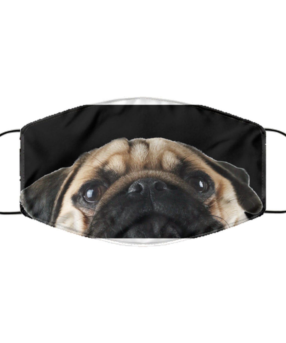 Pug Cloth Mask Pug Face Cloth Pug Mask Polyester Cloth | Etsy