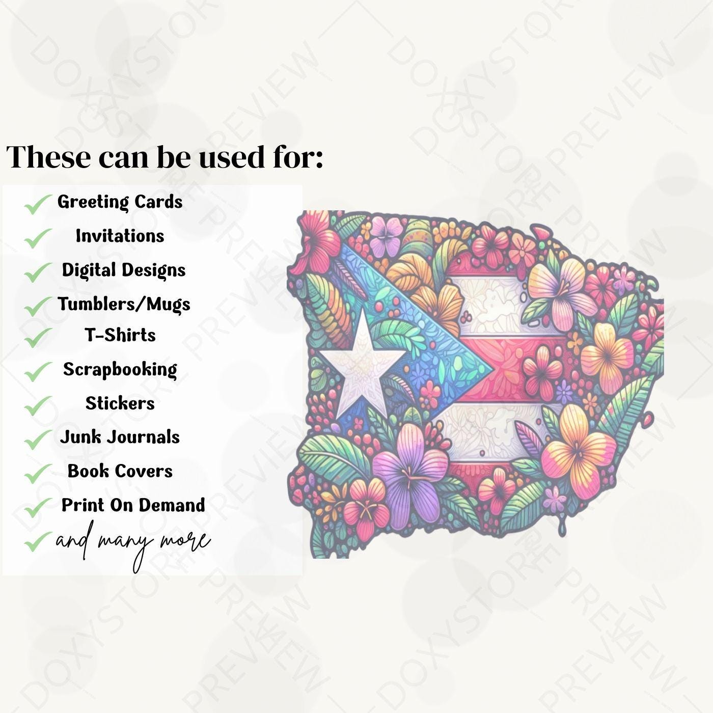 Puerto Rico Clipart PNG Bundle: Coqui Frog, Flag, Taino Art (digital ...