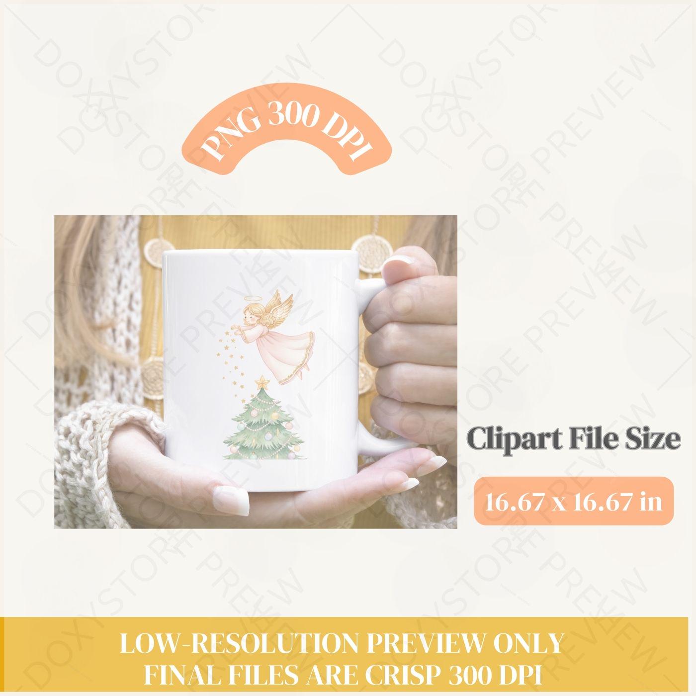 Watercolor Christmas Angel Clipart Bundle: Festive PNG Illustrations ...