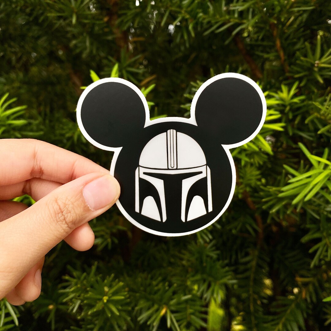 Mandalorian Mickey Ears Die Cut Sticker / High Quality Matte Vinyl ...