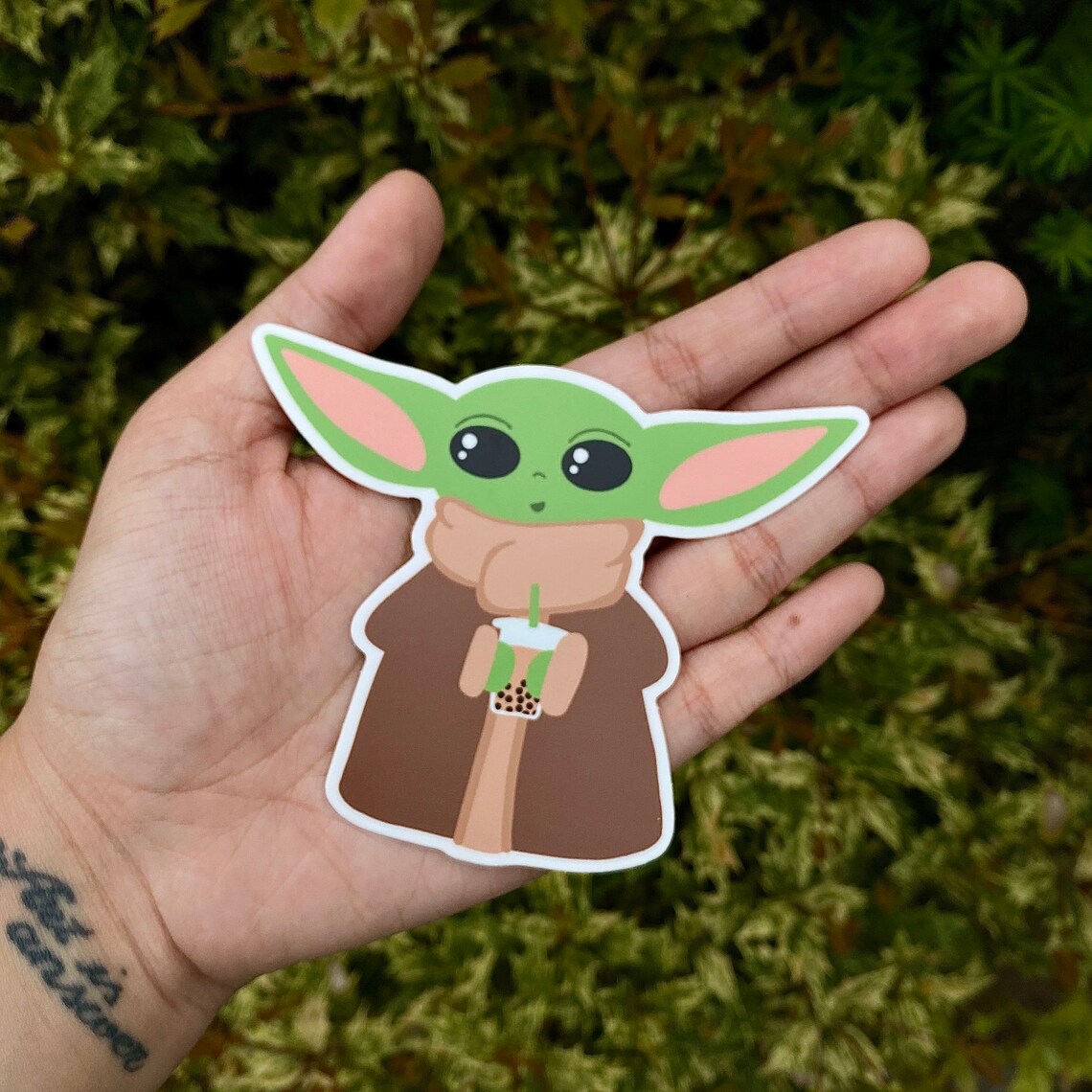 The Child Grogu Baby Yoda Boba Milk Bubble Tea Sticker / Star Wars ...