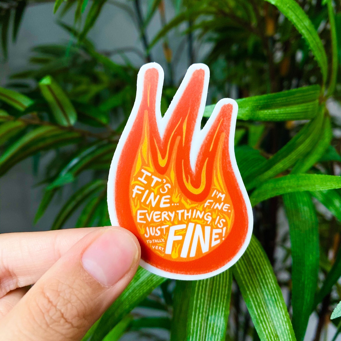 Funny "everything is Fine" Fire Sticker / This is Fine Meme / High ...