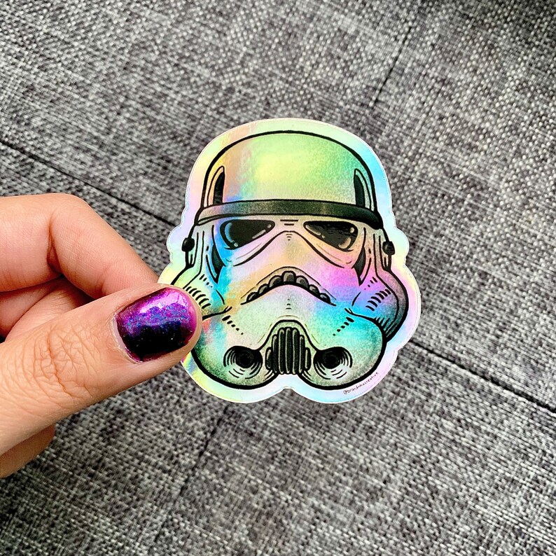 Holographic Imperial Stormtrooper Helmet Star Wars Sticker / - Etsy