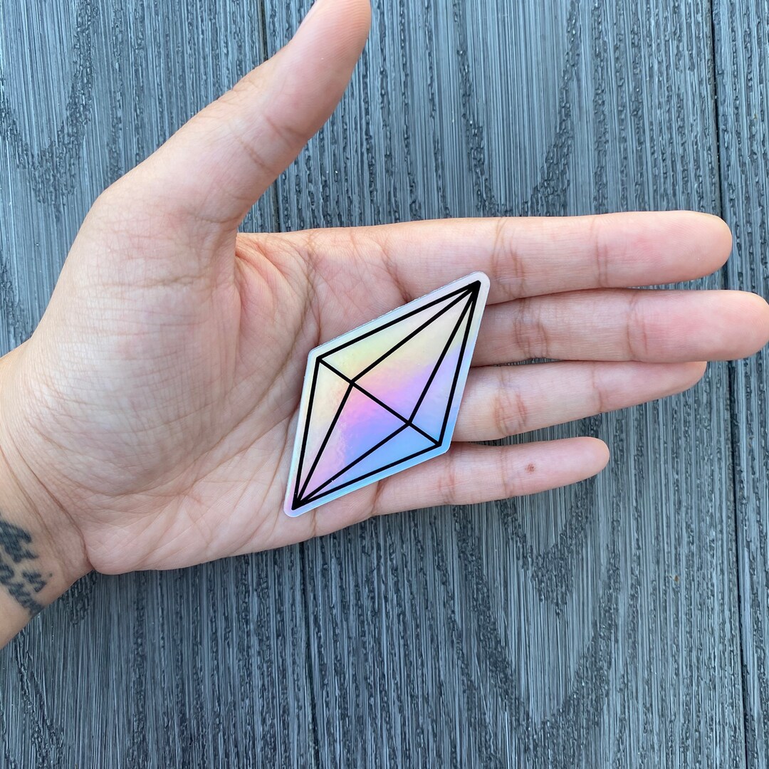 Holographic Plumbob Sims Gem Mood Diamond Shiny Videogame Sticker ...