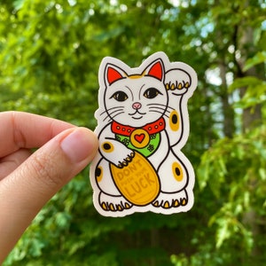 Lucky Cat Asian Funny Sticker “don’t Push Your Luck” Sassy Sticker ...