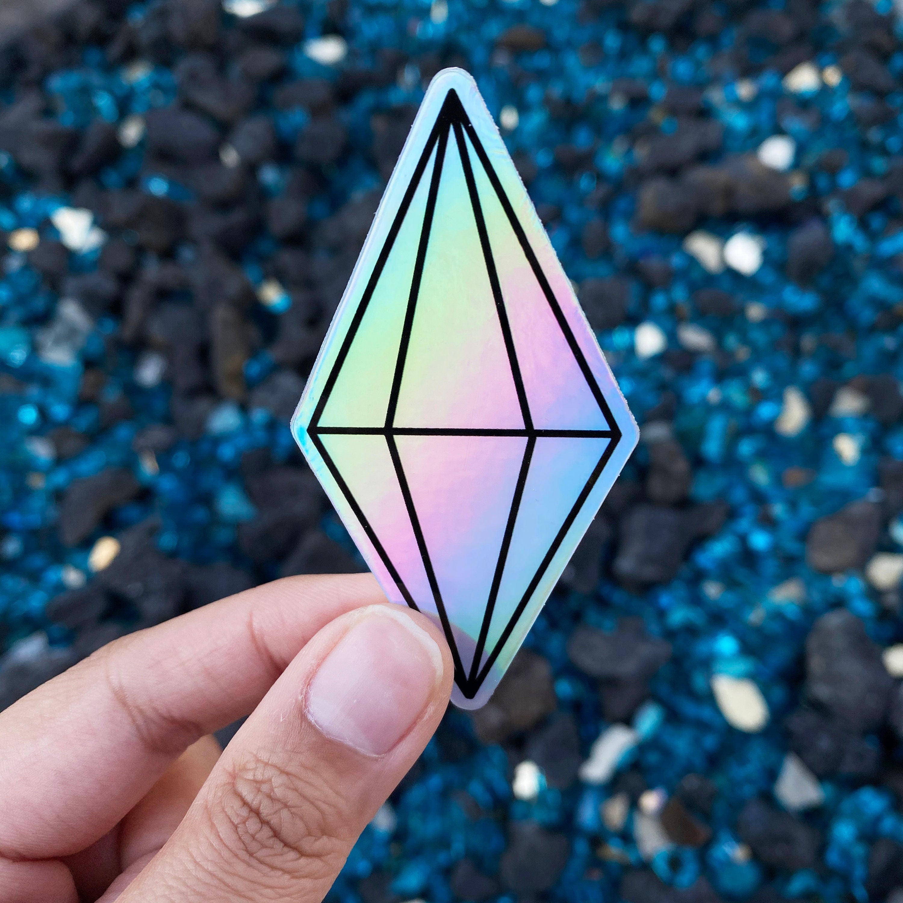 Holographic Plumbob Sims Gem Mood Diamond Shiny Videogame - Etsy