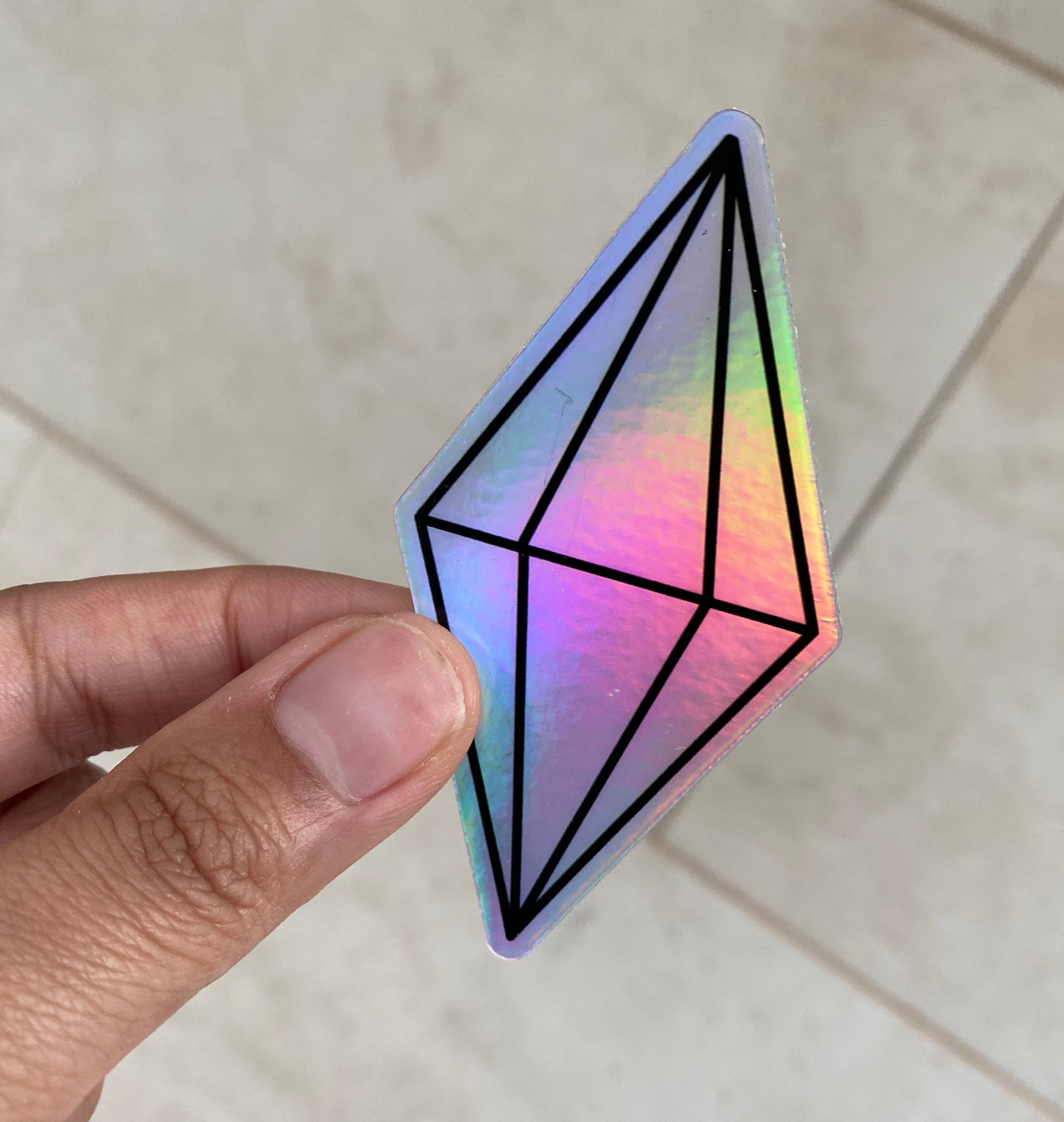 Holographic Plumbob Sims Gem Mood Diamond Shiny Videogame - Etsy