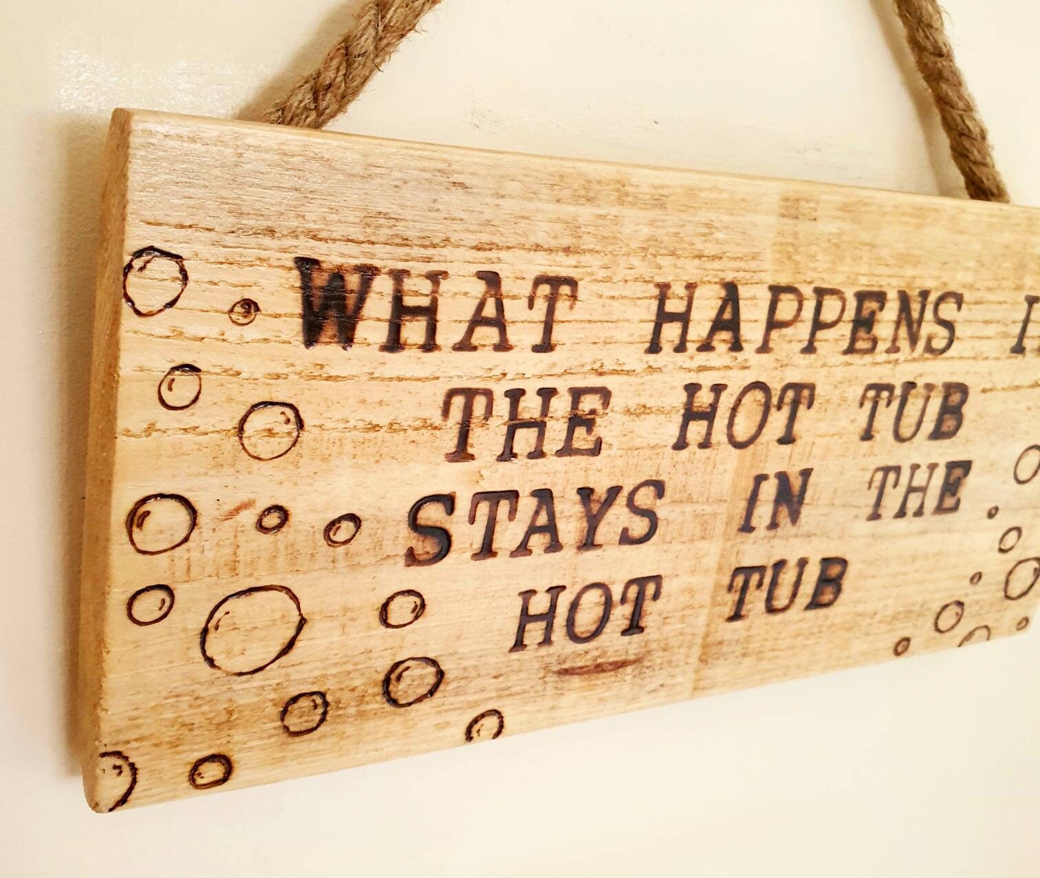 Rustic Outdoor Hot Tub Sign, Hanging Sign, Hot Tub Design, Garden Decor ...