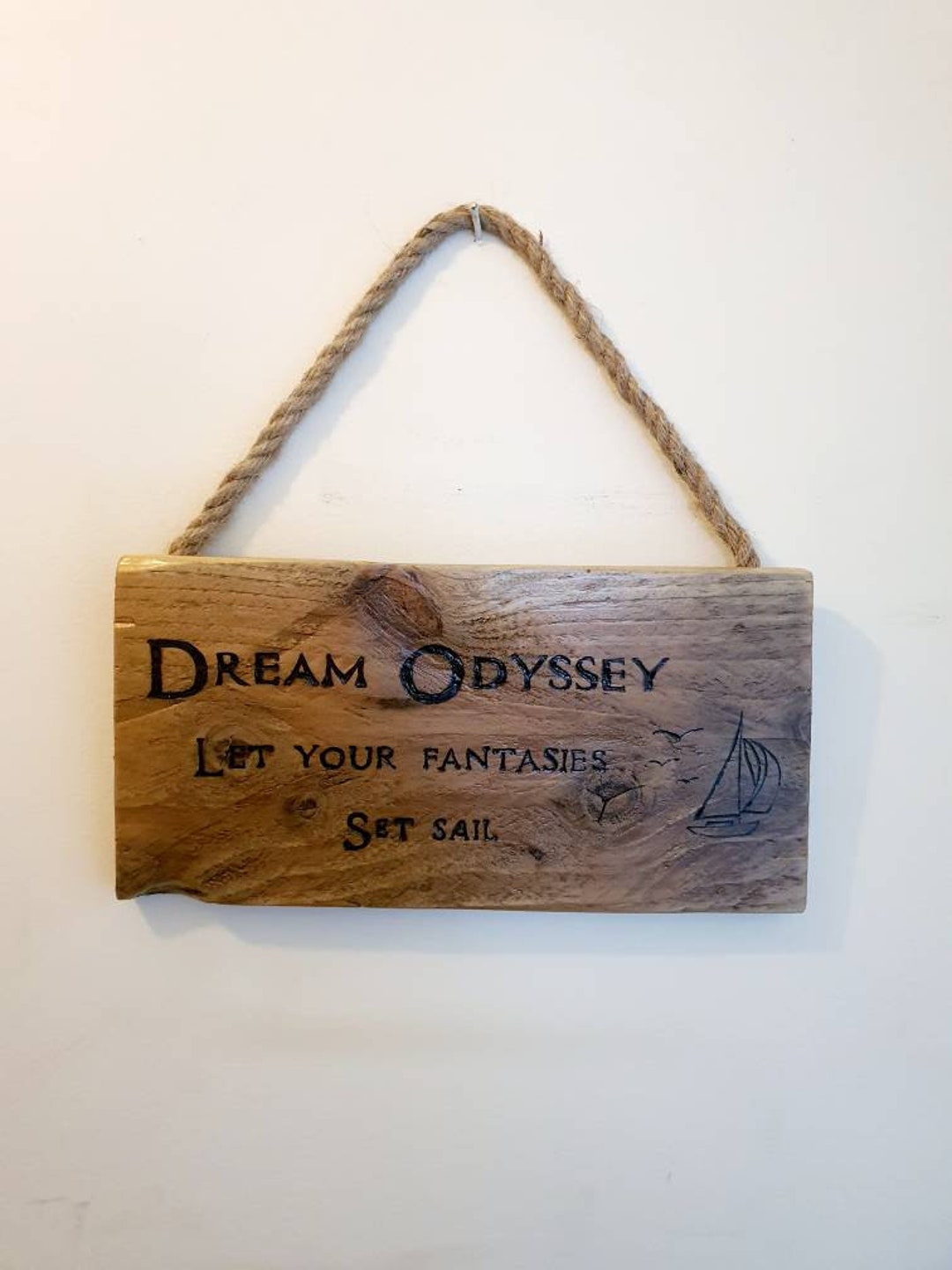 Personalised Sign, Rustic Wooden Sign, Hand Burnt Sailing Sign ...