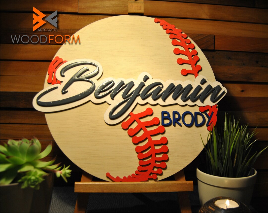 Gift for Him / Baseball Sign /boy Name Sign / Nursery / Baseball Ball ...