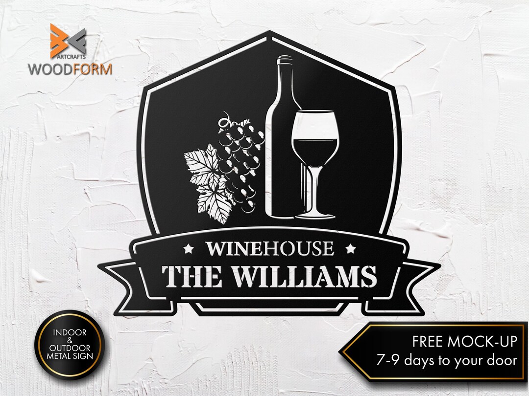 Personalized Wine Sign, Wine Metal Sign, Wine Lover, Wine Bar Sign, Pab ...