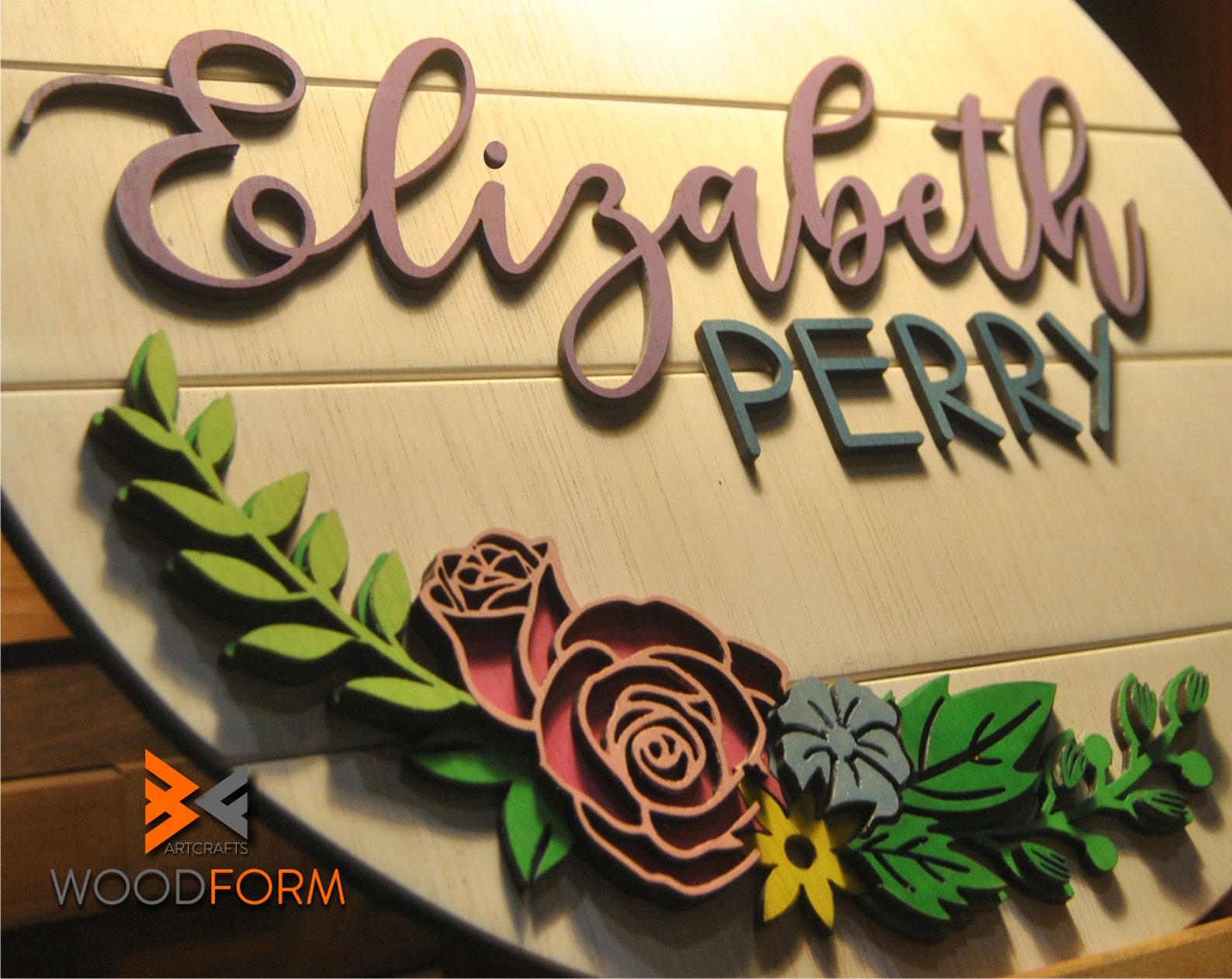 Nursery sign Round nursery sign Baby name sign Nursery | Etsy