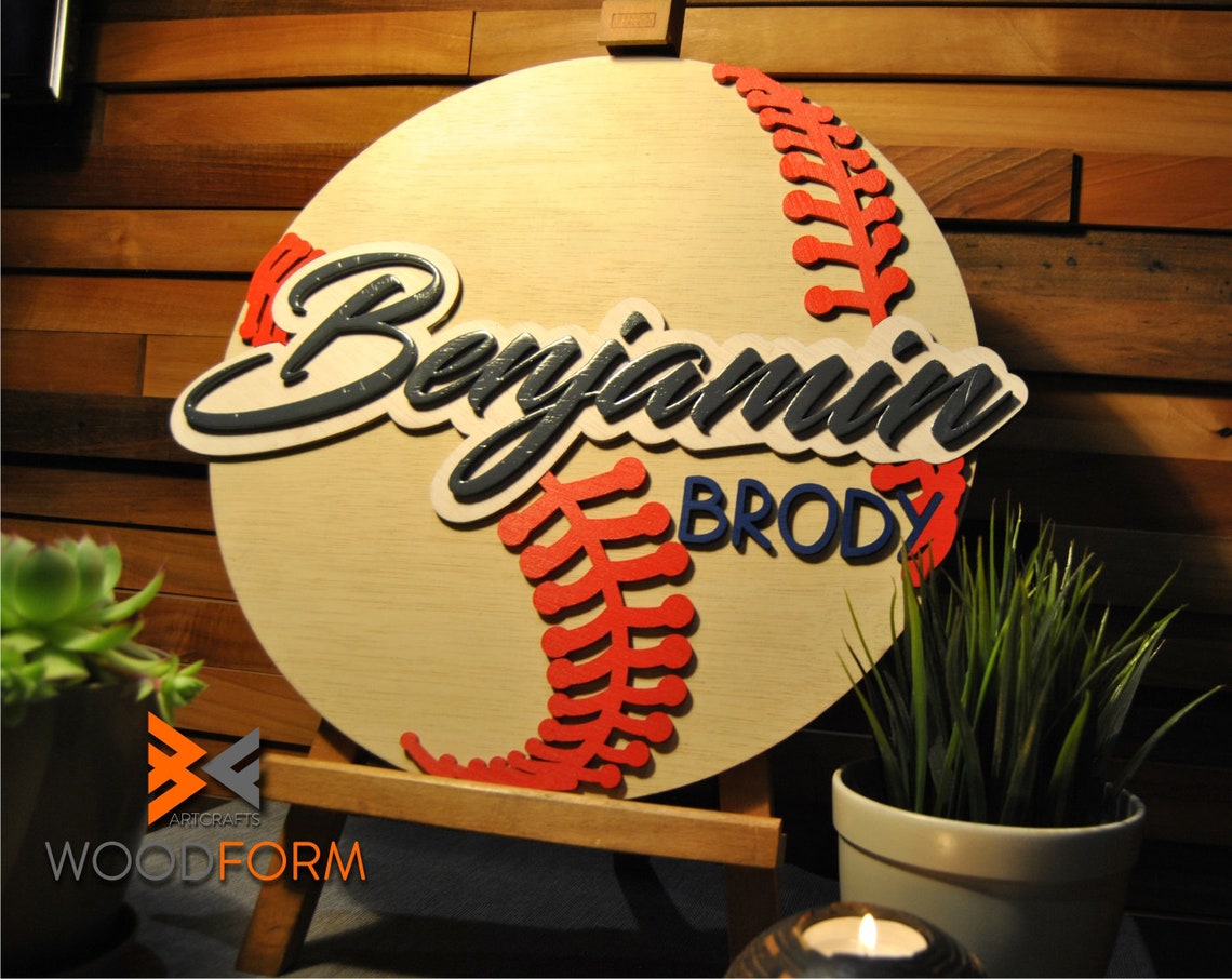 Gift for Him / Baseball Sign /boy Name Sign / Nursery / | Etsy